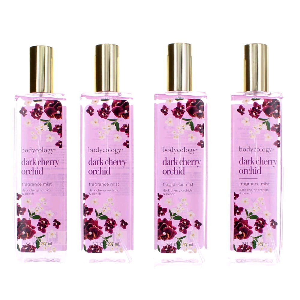 Dark Cherry Orchid by Bodycology, 4 Pack 8 oz Fragrance Mist for Women ...