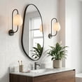 Large Irregular Wall Mirror 38" x 20", Asymmetrical Black Bathroom ...