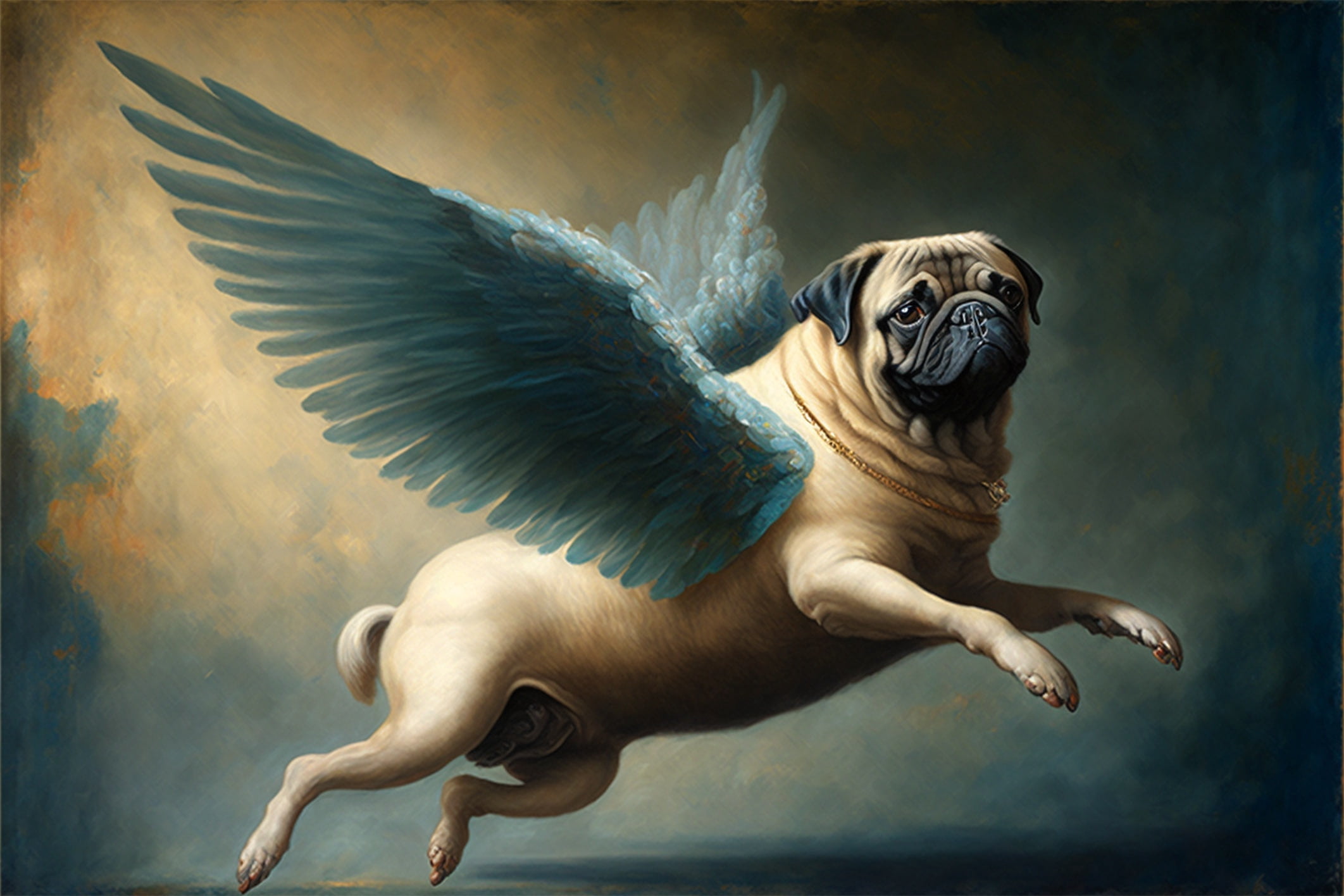 24x36 gallery poster, Angel Pug - Walmart.com