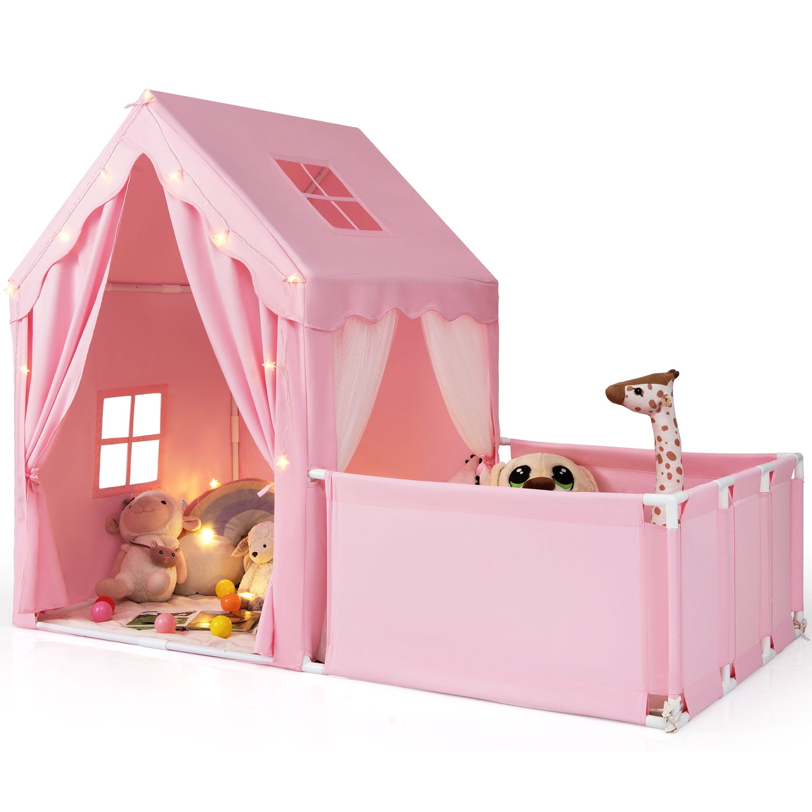 Click here for Gymax Kids Play Tent W/Playpen Yard Door Curtains... prices