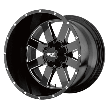 MOTO METAL MO802 20X9 6X139.7 FALSE 106.1CB GLOSS BLACK MACHINED WITH ...