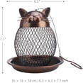 Lypsnake Cat Shaped Iron Bird Feeders, Mesh Seed Container With Copper ...