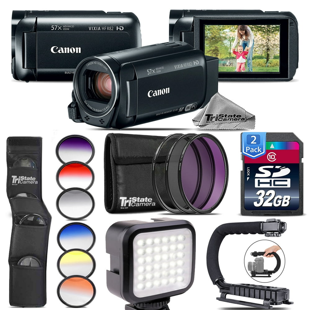 Canon VIXIA HF R800 57x Camcorder + 6PC Graduated Color Filter + LED ...