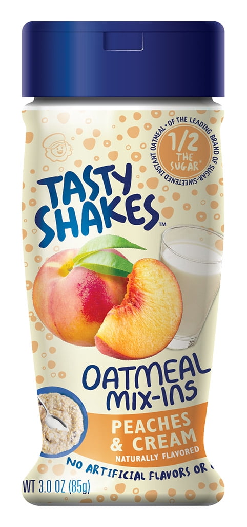 Tasty Shakes Peaches & Cream Flavored Oatmeal Mix-Ins, 3.0 oz – Walmart ...