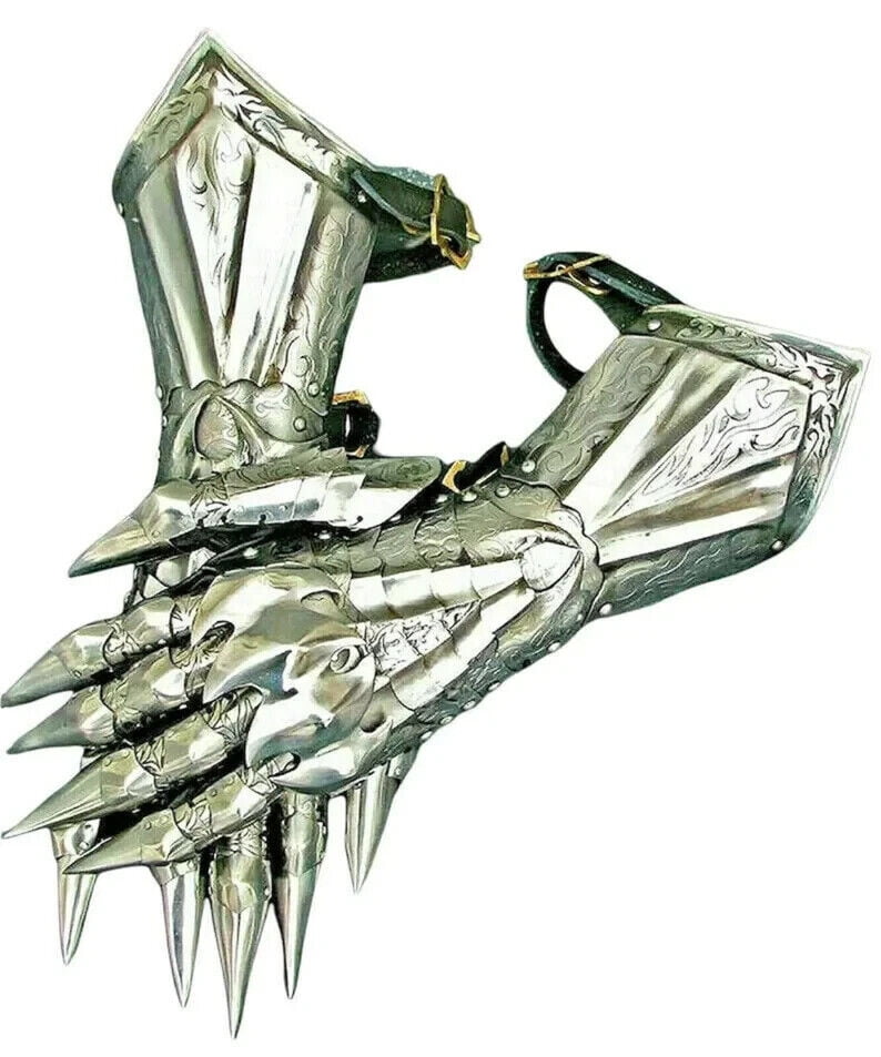 Medieval Nazgul Gloves Knight Crusader's Gauntlets Steel Wearable Armor ...