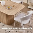 63" Large Dining Table for 4 6 Person, [Rounded Corners] [Wood Strip ...