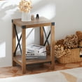 Bestco Side Table 16x16 Farmhouse End Table & Nightstand w Shelf ...