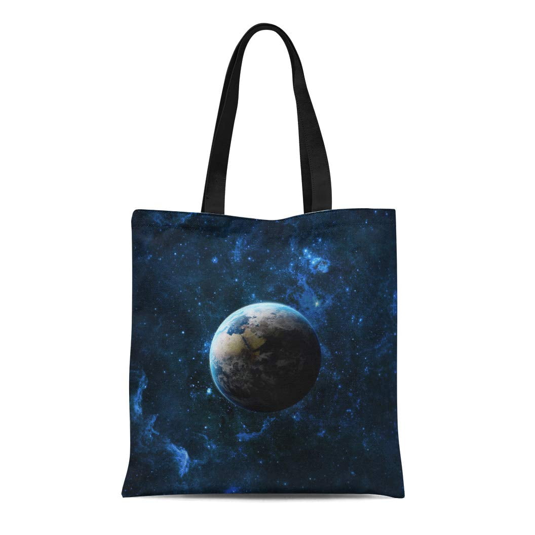 HATIART Canvas Tote Bag Earth Planet in Space Over Galaxy Stars of This ...