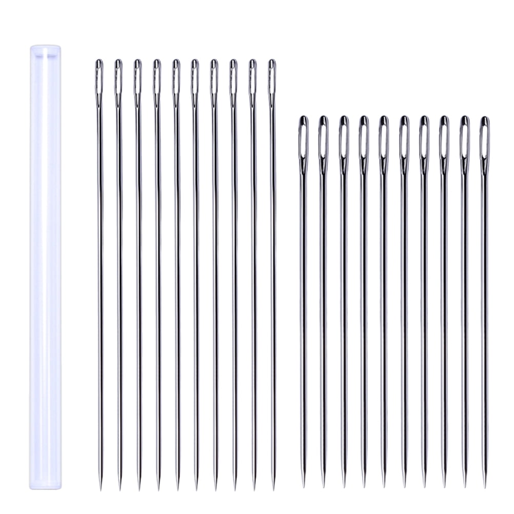 FRCOLOR 20Pcs Large-eye Extended Stitching Needles Large Size Sewing ...