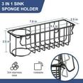 3-In-1 Sponge Holder for Kitchen Sink, 2 Type Suspension Options ...