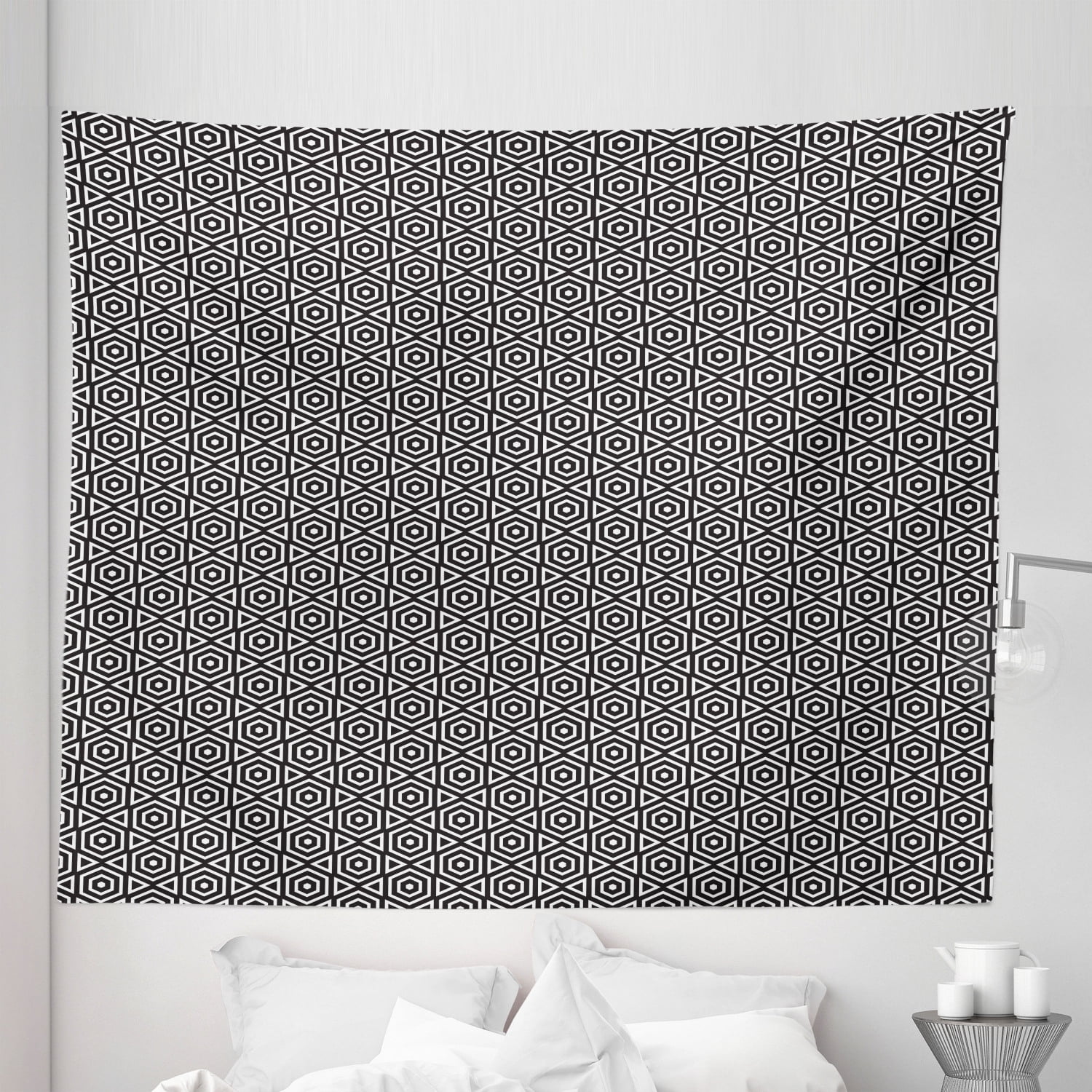 Geometric Tapestry, Minimalist Inner Hexagonal Lines with Medieval ...