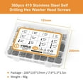VIGRUE 410 Stainless Steel Self Tapping TEK Screw Assortment, 360 ... VIGRUE 410 Stainless Steel Self Tapping TEK Screw Assortment, 360 ...