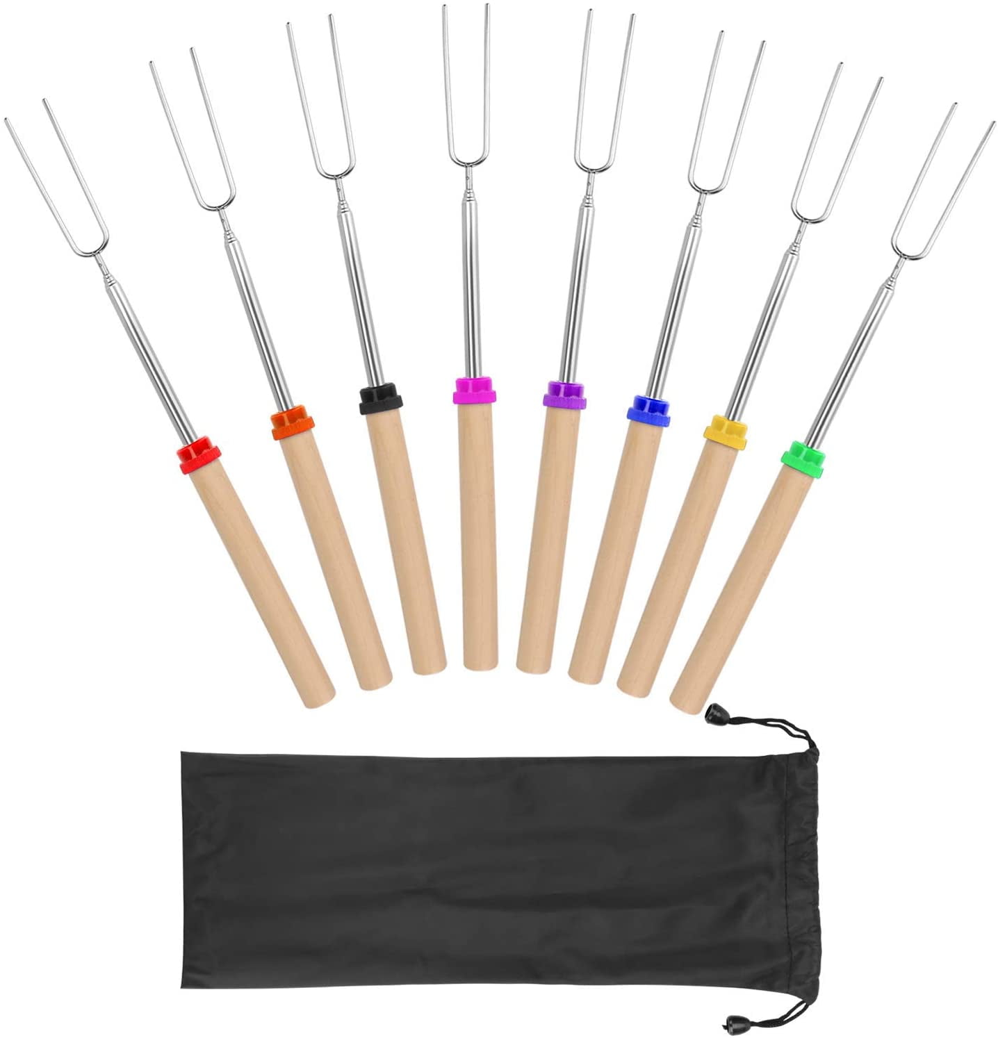 Marshmallow Roasting Sticks, Skewers Telescoping Rotating Forks Set of ...