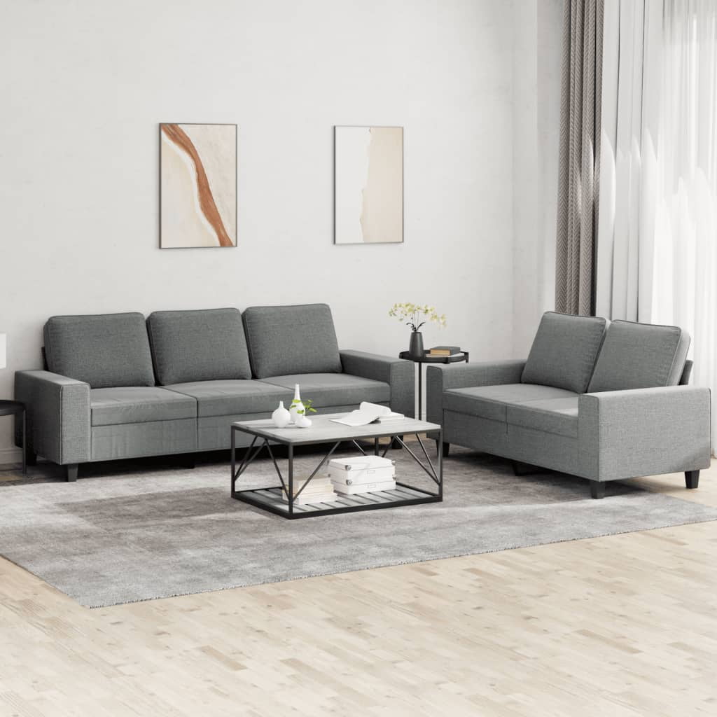 Click here for Vidaxl 2 Piece Sofa Set Dark Grey Fabric As Specif... prices