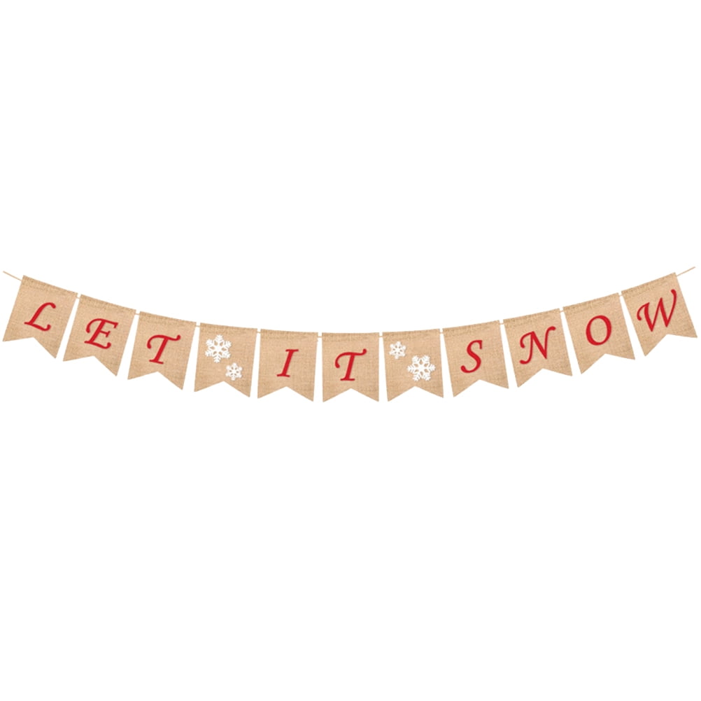 KAKOWELY Banderines con letras "Let It Snow", decoración con patrón de ...