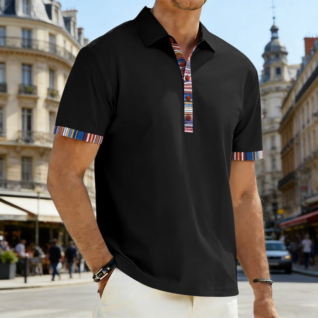Polo pour Homme Adulte à Manches Courtes, T-Shirt à Boutons, Basique ...