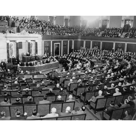 President Harry Truman Speaking To A Joint Session Of Congress In 1945 ...