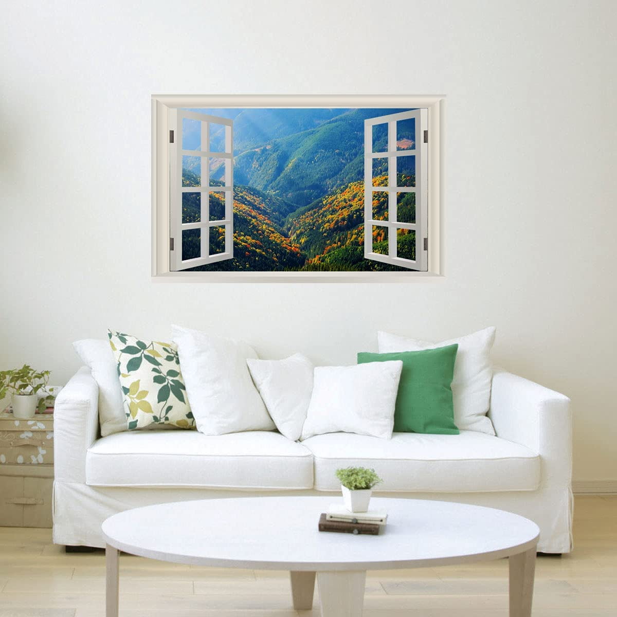 VWAQ - Forest Wall Decal Peel and Stick Office Nature Mural Sticker 3D ...