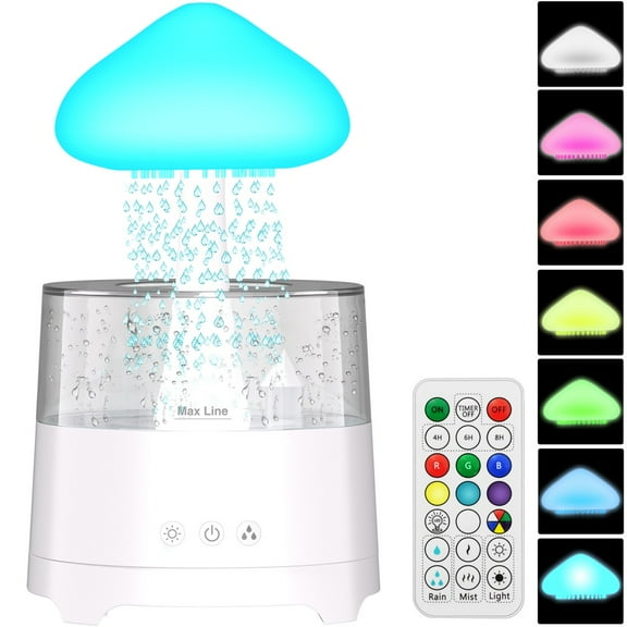 Rain Cloud Humidifier, Mushroom Diffuser, 7 Light Colours, Aroma ...