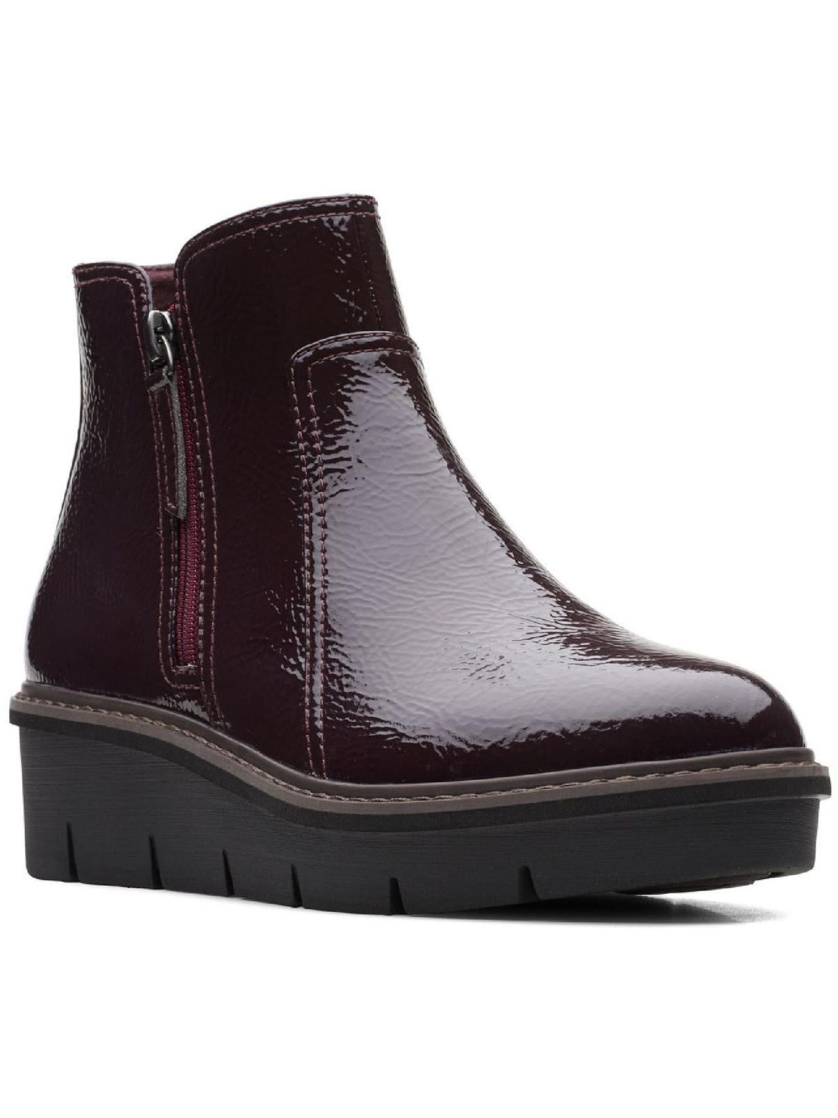 Clarks Womens Airabell Zip Leather Ankle Wedge Boots - Walmart.com