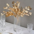 BalsaCircle 4 Metallic Gold Artificial Italian Ruscus Leaves Branches ...