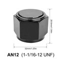 12AN Female Flare Cap Port Plug Block Off Fitting, Female Flare Cap ...