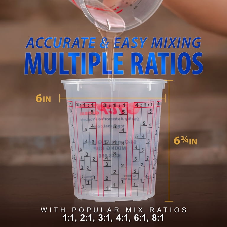 Plastic Measuring Cups 12-Pack 64oz Paint Mixing Cups - Epoxy Resin ...