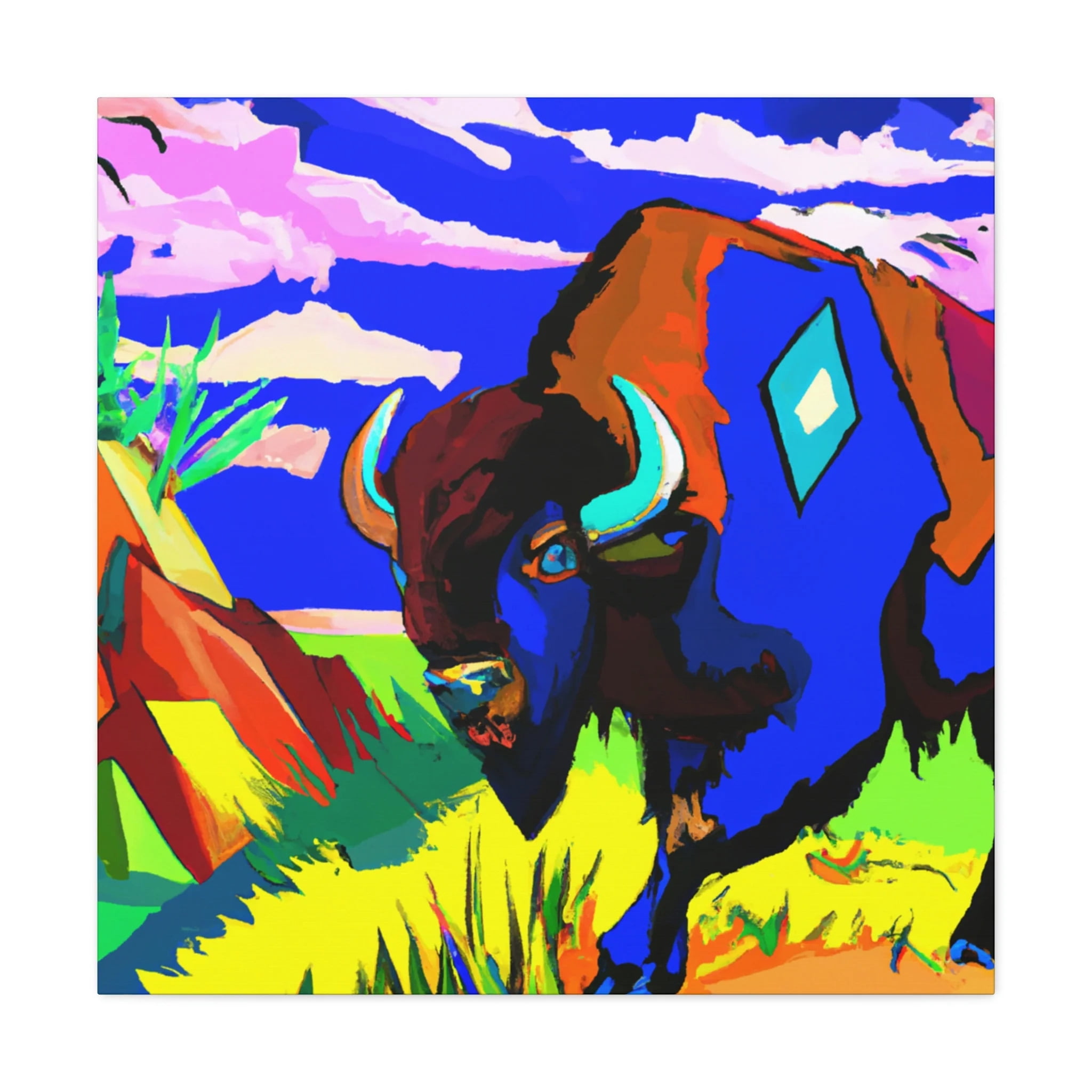 Bison Buffalo Pop Art - Canvas - Walmart.com