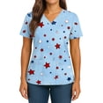 4th of July Scrub Tops Women Vneck USA 1776 - 2026 250th Anniversary ...