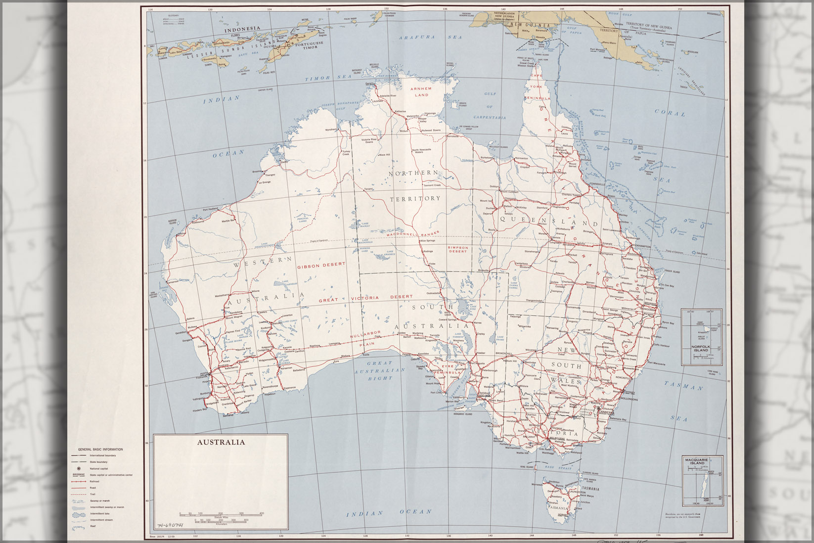 24"x36" Gallery Poster, cia map of australia 1959 - Walmart.com