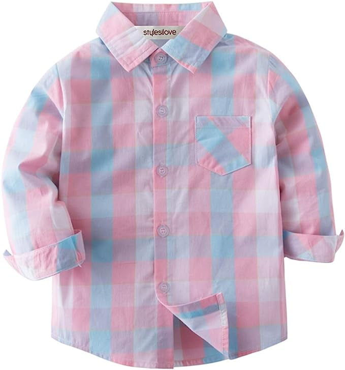 StylesILove Toddler Little Boy Long Sleeve Cotton Button Down Shirt ...