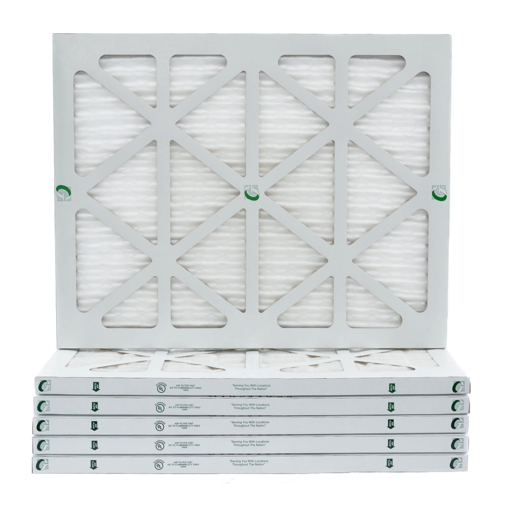 6 Pack of 15x20x1 MERV 10 Pleated Air Filters by Glasfloss. Actual Size ...
