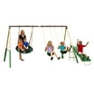 Swing-N-Slide Ranger Wooden Swing Set with 2 Swing Seats and Trapeze ...