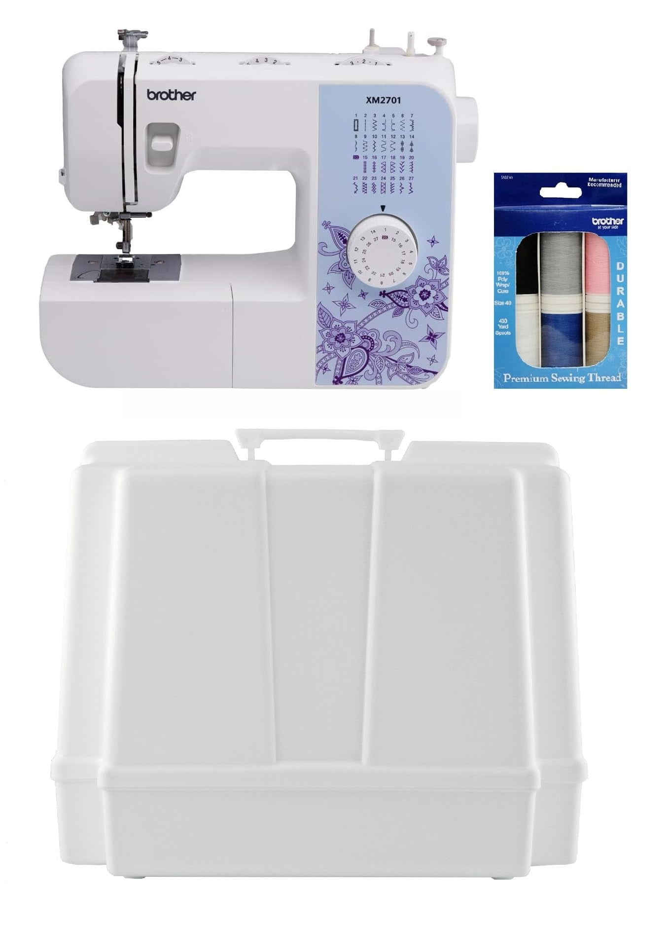 Máquina de coser Brother XM2701 de 27 puntadas con funda e hilo ...