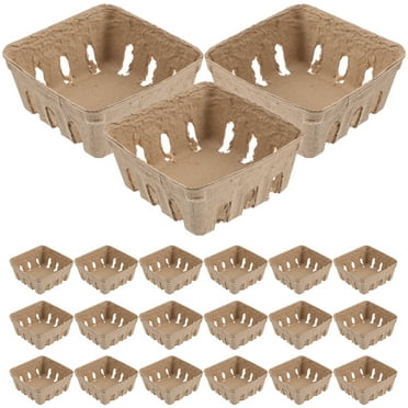 60 Pack Pulp Fiber Baskets for Fresh Produce, Farmers Market, Grocery ...