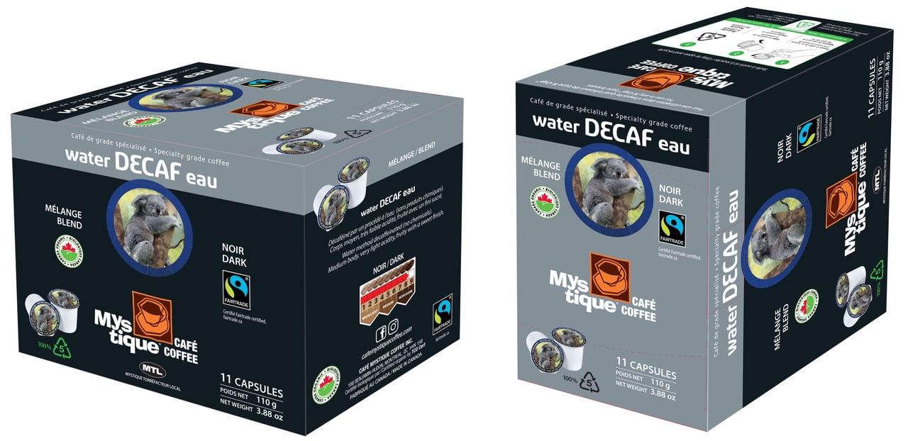 Mystique Coffee, WATER DECAF EAU, k-cup 100% recyclable, Spécialty ...