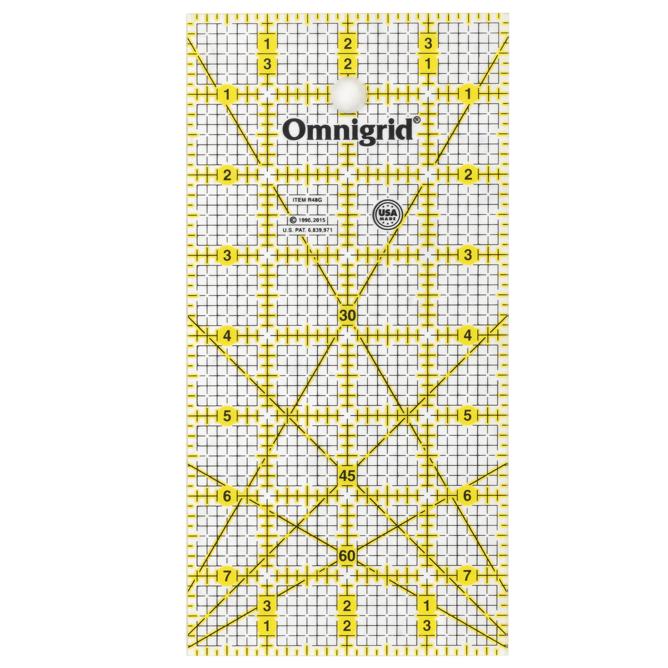 Omnigrid 4" x 8" Ruler with Grid, Rectangle Quilter's Ruler - Walmart.com