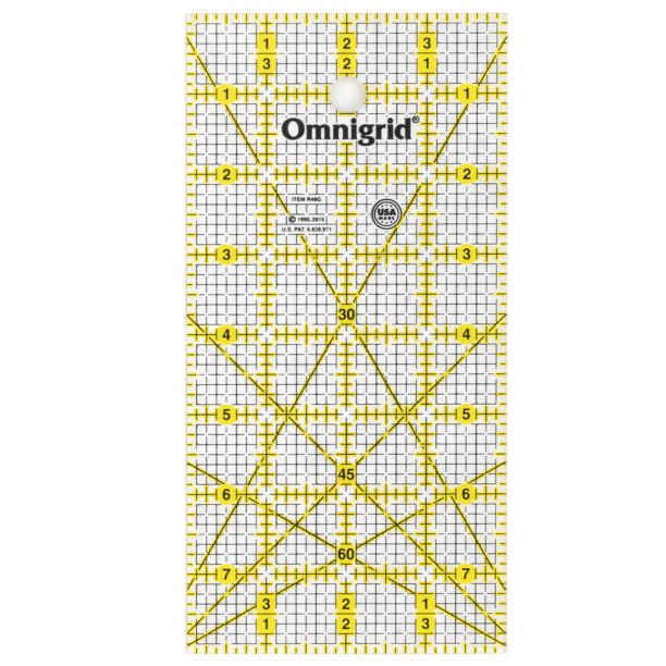 Omnigrid 4" x 8" Ruler with Grid, Rectangle Quilter's Ruler - Walmart.com