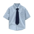 Kinrui Boys Short Sleeve Dress Shirts Classic Button Down Shirt with ...
