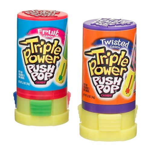 Topps Triple Power Push Pop Candy - 16 / Box, 6 Pack - Walmart.com