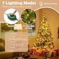 5FT Pre-Lit Artificial Christmas Tree, Hinged Spruce Xmas Full Tree ...