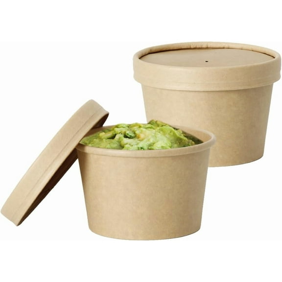 [16 oz. - 25 Count Kraft Paper Food Containers with Vented Lids - To Go ...