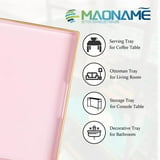 MAONAME Decorative Tray, Pink Serving Tray with Handles, Coffee Table ...