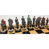 WW2 US GERMANY Chess Set W/ 15" WALNUT BIRDSEYE MAPLE COLOR BOARD World ...
