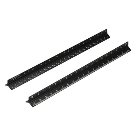 Domqga 2Pcs Engineer Scale Set Black Imperial Aluminum Alloy Triangular ...