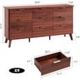 9 Drawer Fluted Dresser with Faux Marble Top, Curved Wood Chest, TV ...