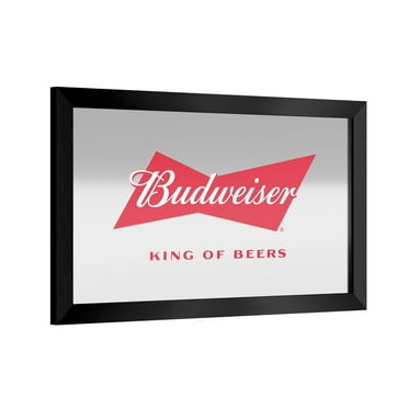 Budweiser Label Design Ready-To-Hang Black Framed Wall Mirror - Walmart.com