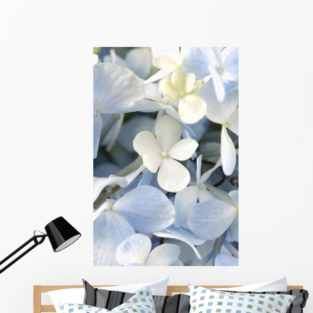 Light Blue Hydrangea Wall Mural by Wallmonkeys Peel and Stick Graphic ...