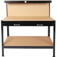 63" Workbench with Drawers Mobile Tool Workbench with Pegboard Portable ...