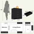 Segmart 4-Drawer Dresser, Black Wood Storage Cabinet with Metal Handle ...
